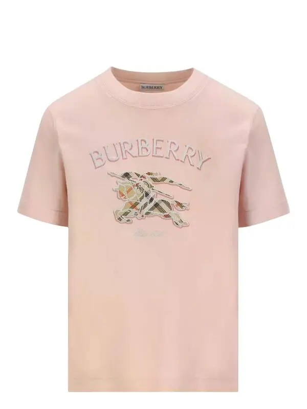 Burberry Knight Check Cotton T-shirt - Pink