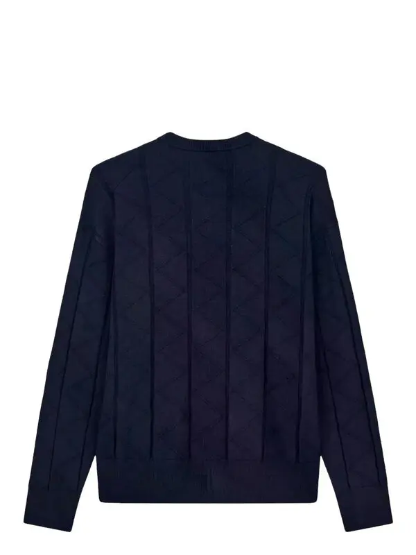 Giorgio Armani Geometric Pattern Crew Neck Sweater - Blue