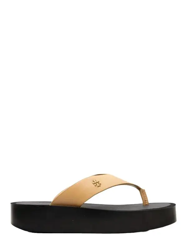Tory Burch Leather Platform Sandals - Neutrals