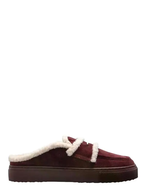Inuikii Shearling-trim Suede Mules - Red