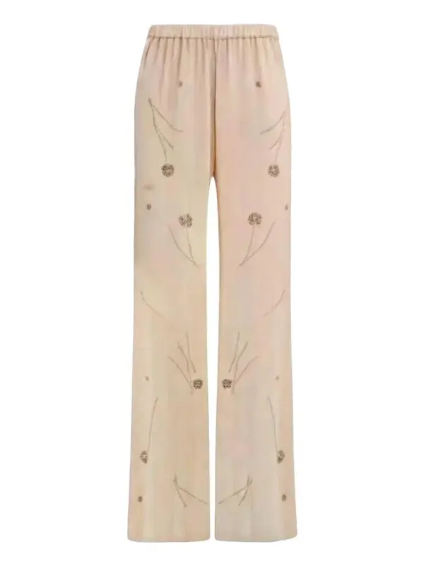 FORTE_FORTE Bead-embellished Velvet Trousers - Neutrals