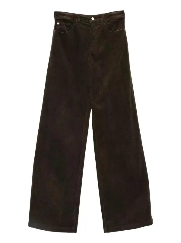Emporio Armani Corduroy Wide-leg Jeans - Brown