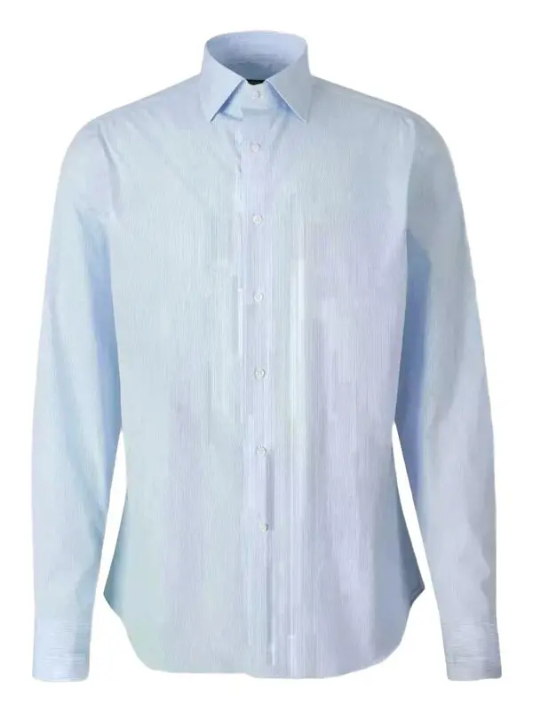 Canali Striped-pattern Long-sleeve Shirt - Blue