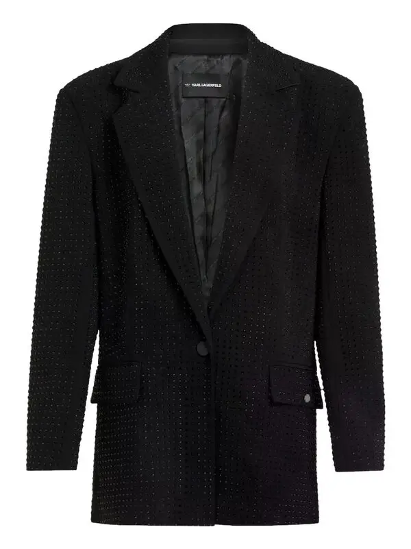 Karl Lagerfeld Rhinestone Tailored Blazer - Black