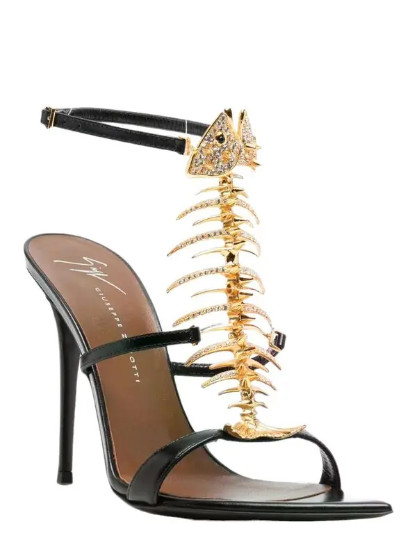 GIUSEPPE ZANOTTI Slim 2.0 105 Crystal-embellished Fishbone Sandals - Black