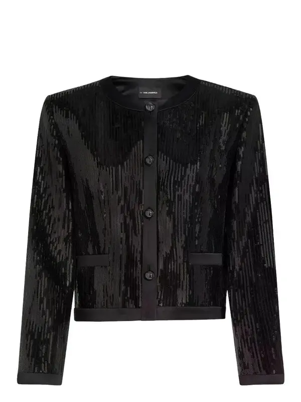 Karl Lagerfeld Embellished Sequin Jacket - Black