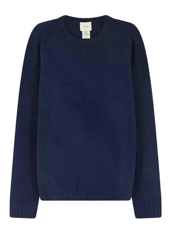 ALYSI Ribbed-trim Crew Neck Sweater - Blue