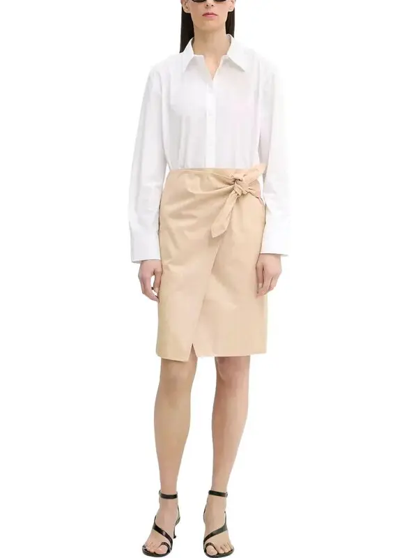 ISABELLE BLANCHE Beige Knot Detail Wrap Mini Skirt - Neutrals