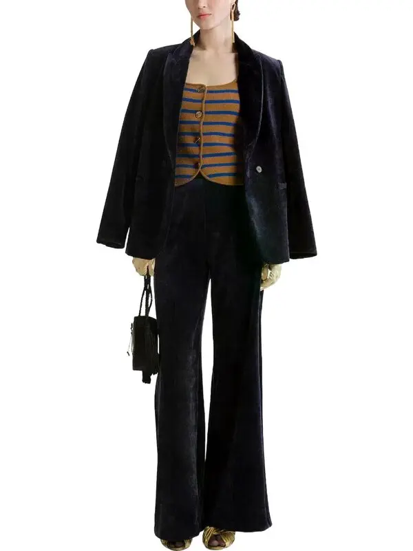 FORTE_FORTE High-waisted Wide-leg Trousers - Blue