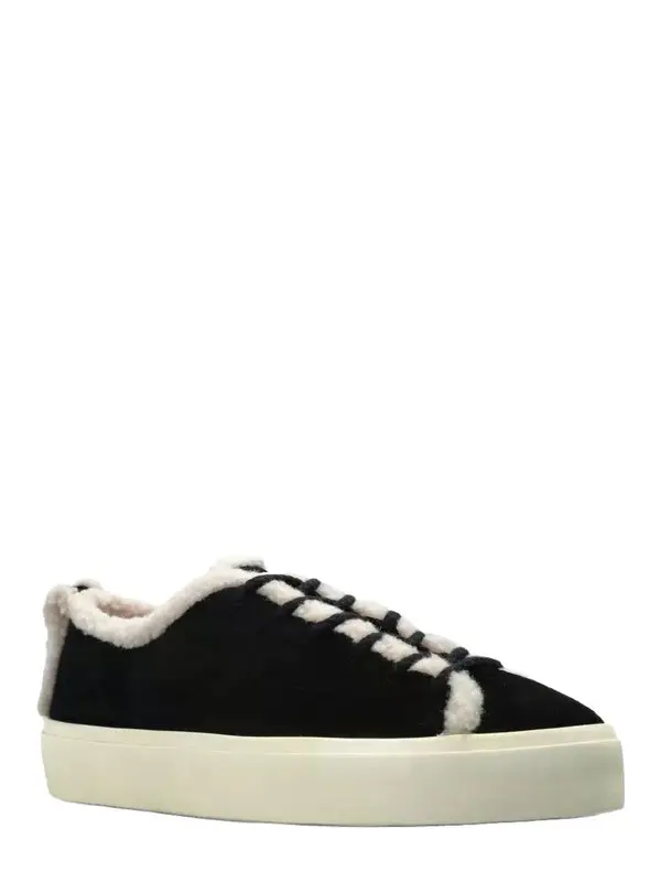 Inuikii Shearling Trim Low Top Sneakers - Black