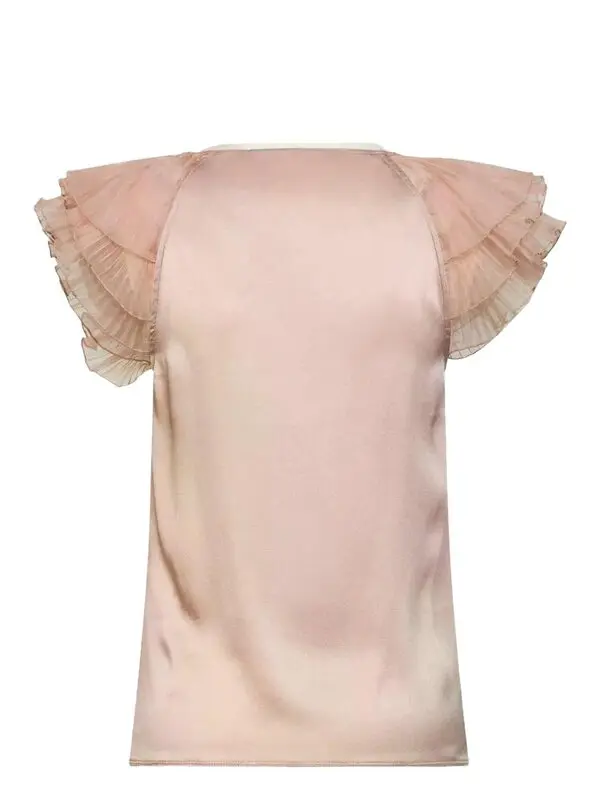 ALINA Bow-detail Ruffled Blouse - Neutrals