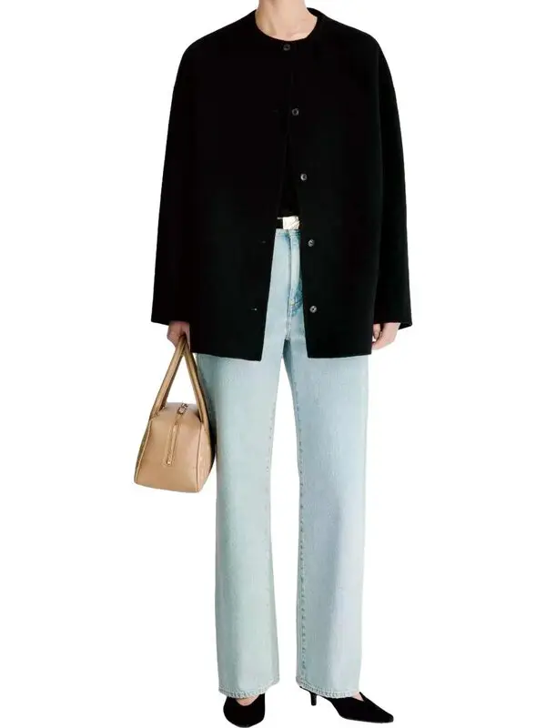 Loulou De Saison Dunne Lds Collarless Drop-shoulder Coat - Blue
