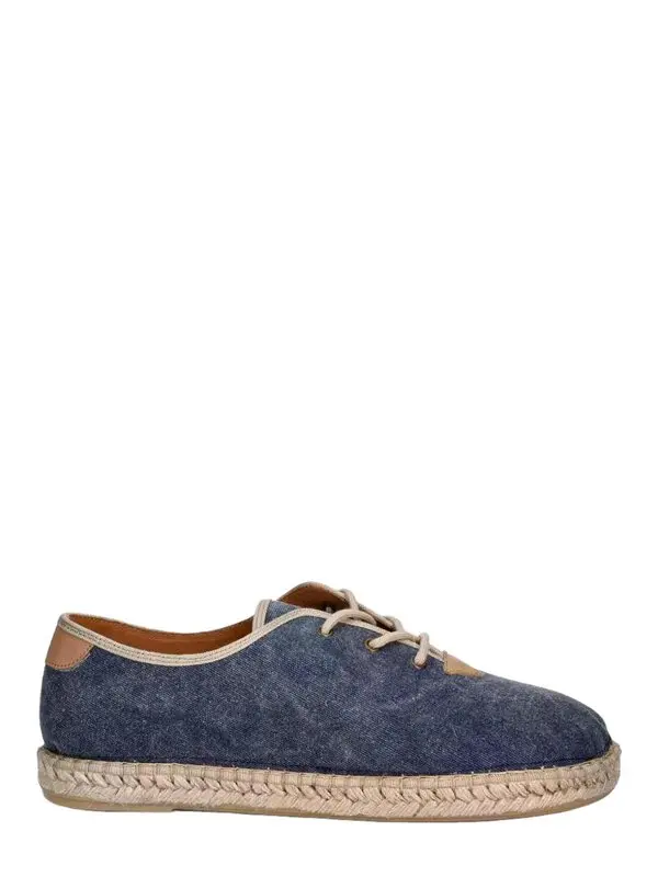 Fly London Lace-up Espadrilles With Denim Texture - Blue