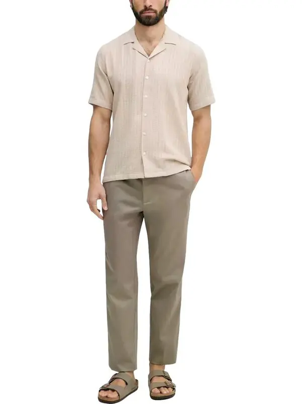 MOS MOSH Joe Basso Vertical-stripe Short-sleeve Shirt - Neutrals