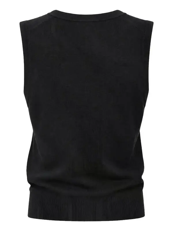 6397 Scoop-neck Knitted Vest - Black