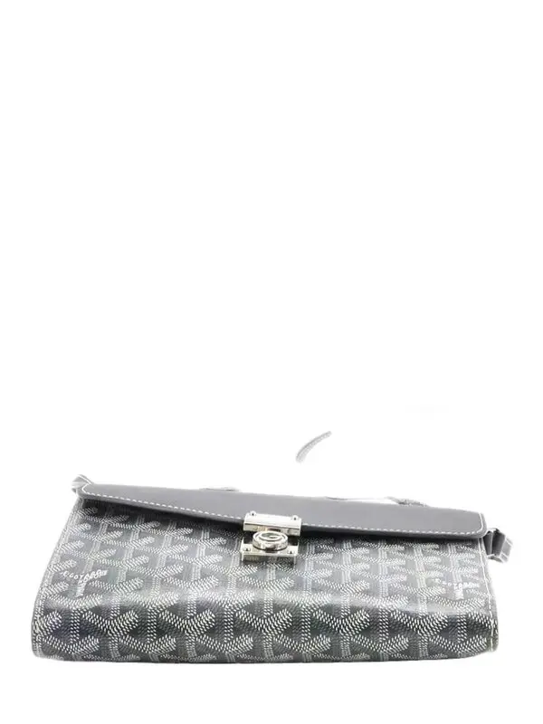 Goyard Chypre Wallet On Strap Coated Canvas With Leather Crossbody Bag - Grey
