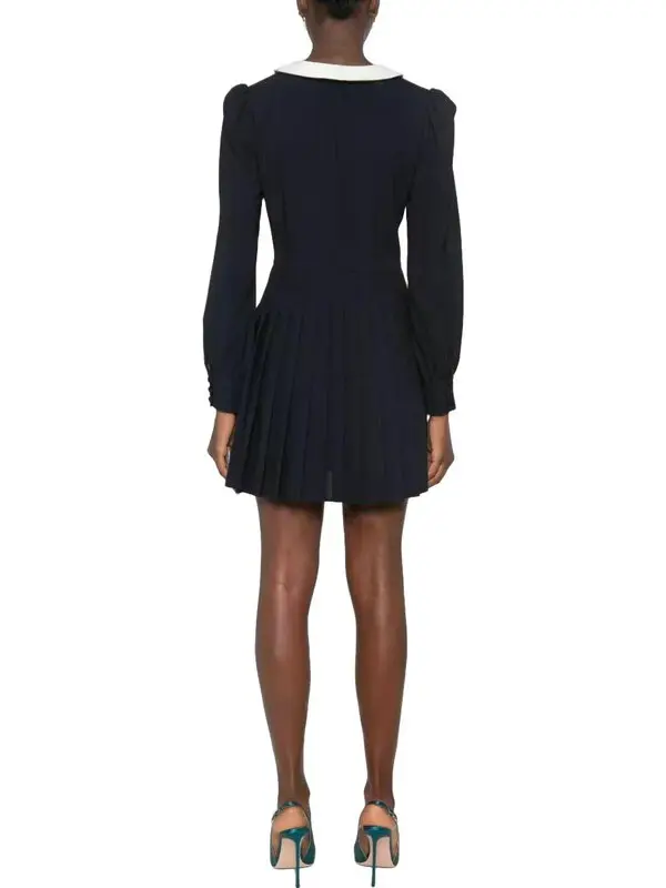 Alessandra Rich Ruffled Pleated Mini Dress - Blue