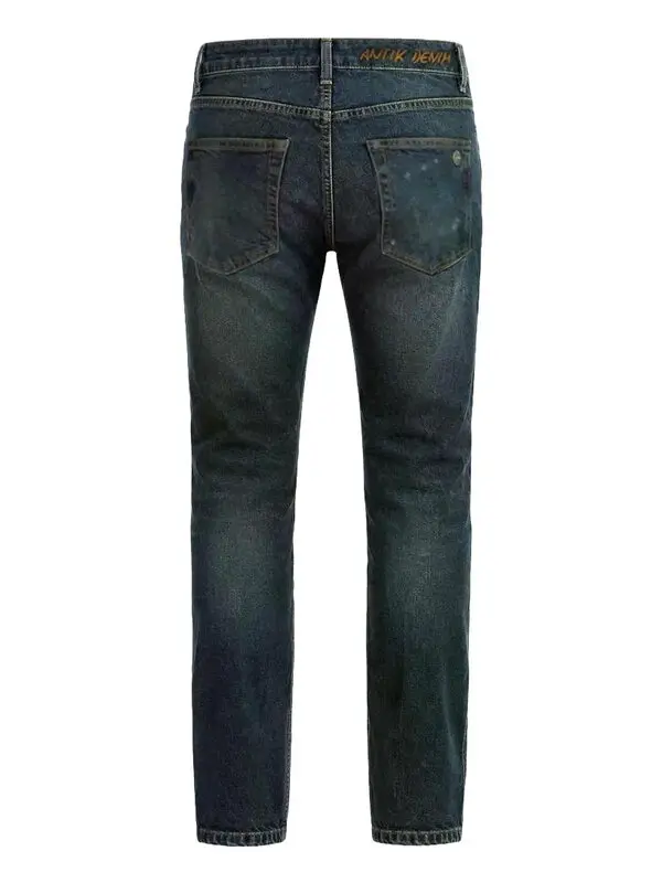 ANTIK DENIM Selvedge Jeans With Whiskering - Blue