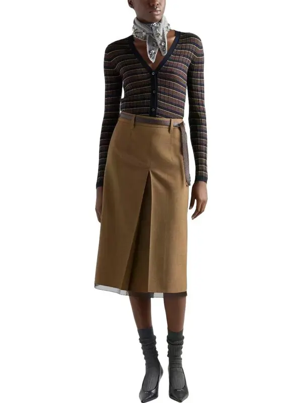 Prada Striped Cashmere And Silk Cardigan - Blue