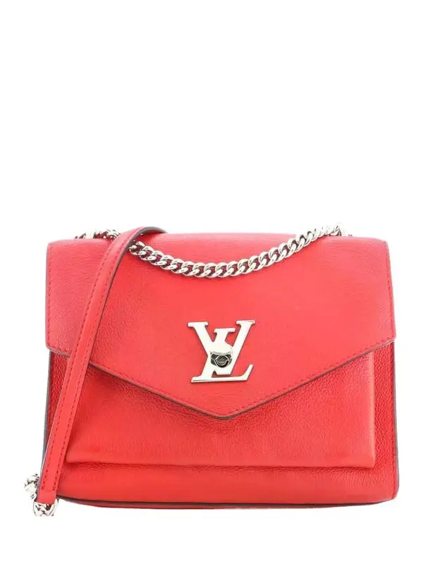 LOUIS VUITTON Mylockme Monochrome Handbag Leather Bb Shoulder Bag - Red