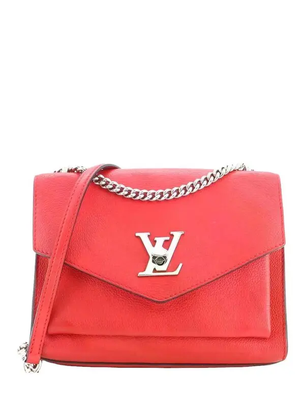 LOUIS VUITTON Mylockme Monochrome Leather Bb Shoulder Bag - Red