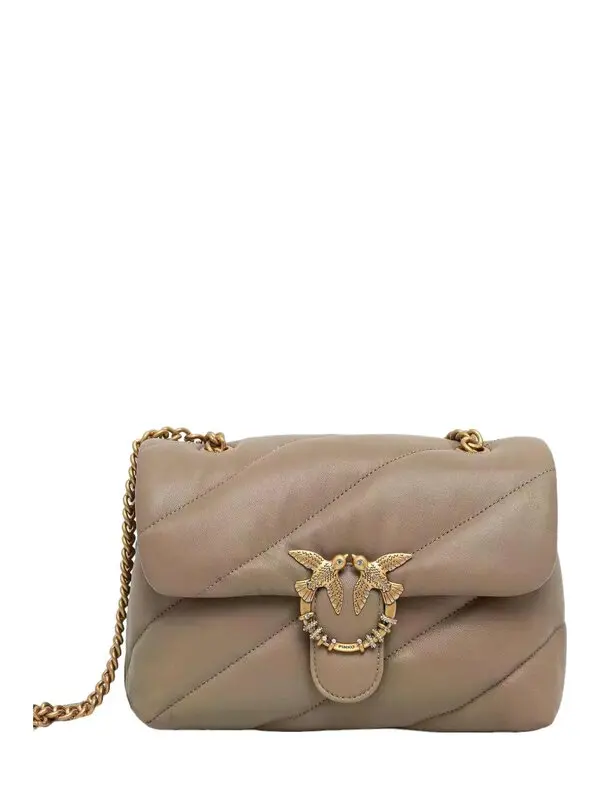 Pinko Love Birds Quilted Shoulder Bag - Neutrals