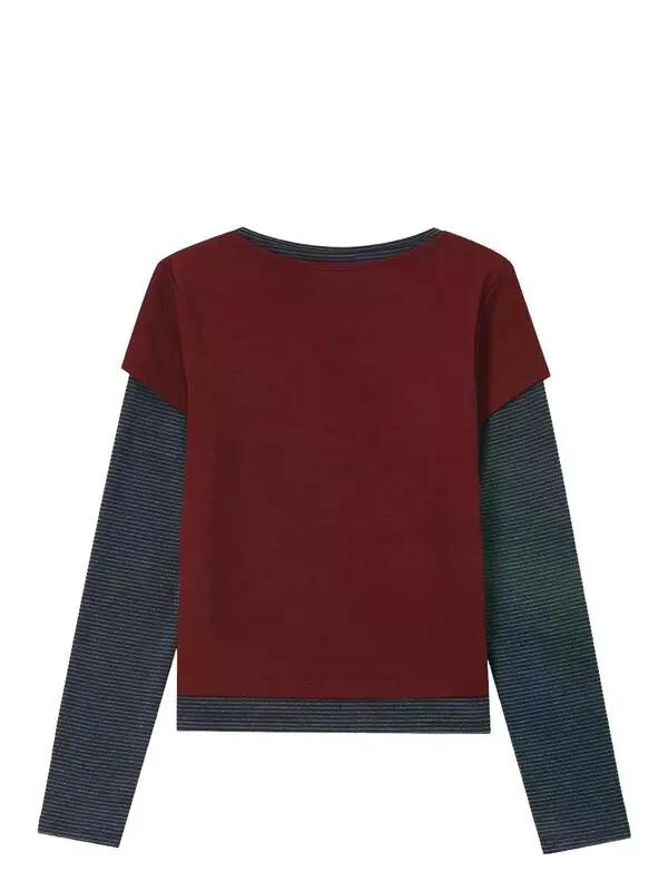 CHOCOOLATE Layered-effect Striped T-shirt - Red
