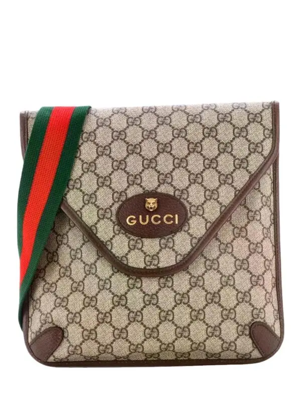 Gucci Neo Vintage Envelope Messenger Gg Coated Canvas Medium Crossbody Bag - Brown