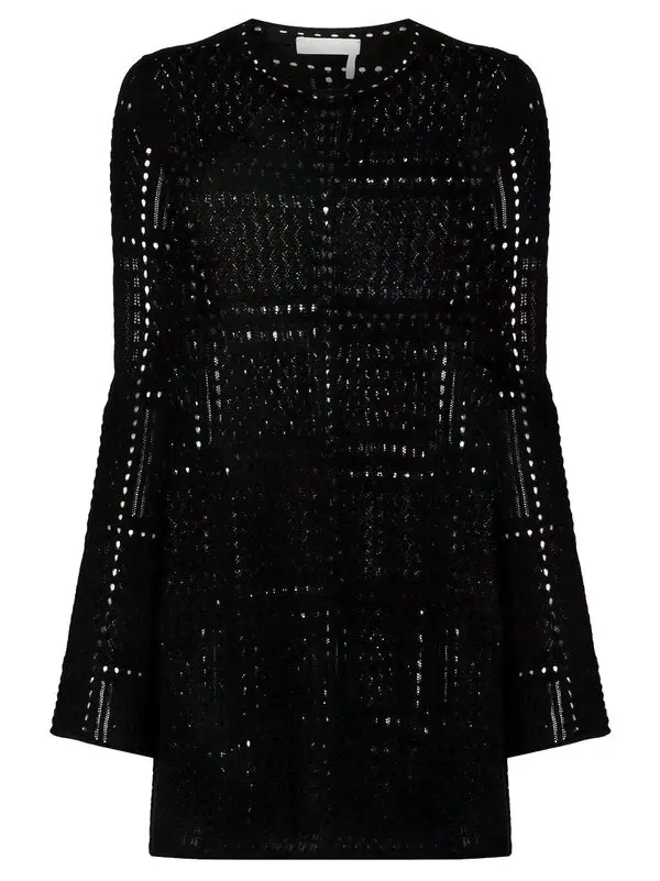 Chloé Panelled Knitted Dress - Black