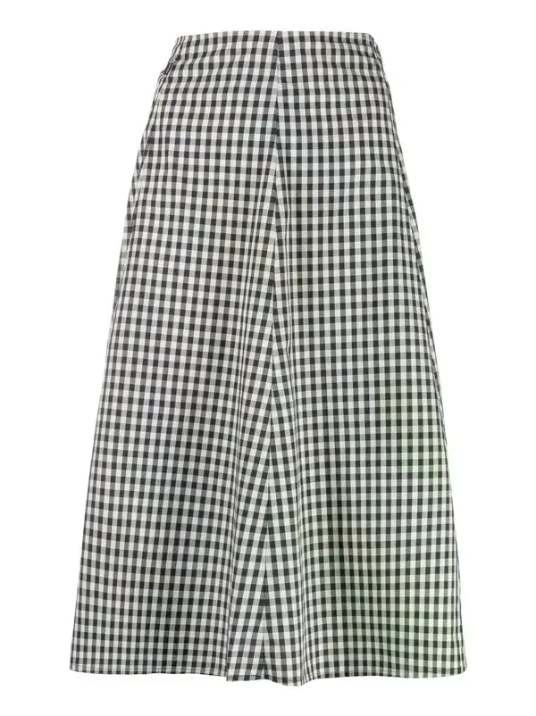 Woolrich Gingham A-line Cotton Skirt - Blue
