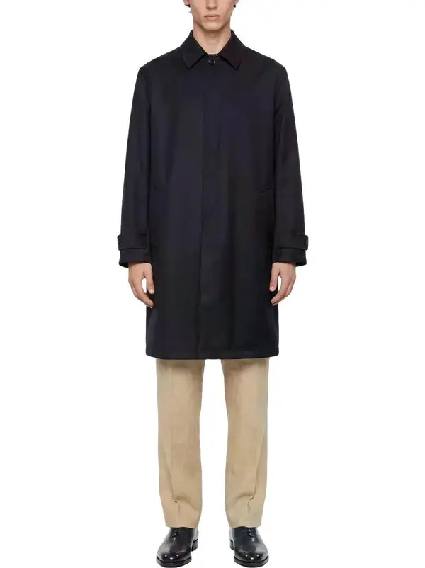 Kiton Button-fastening Single-breasted Coat - Blue