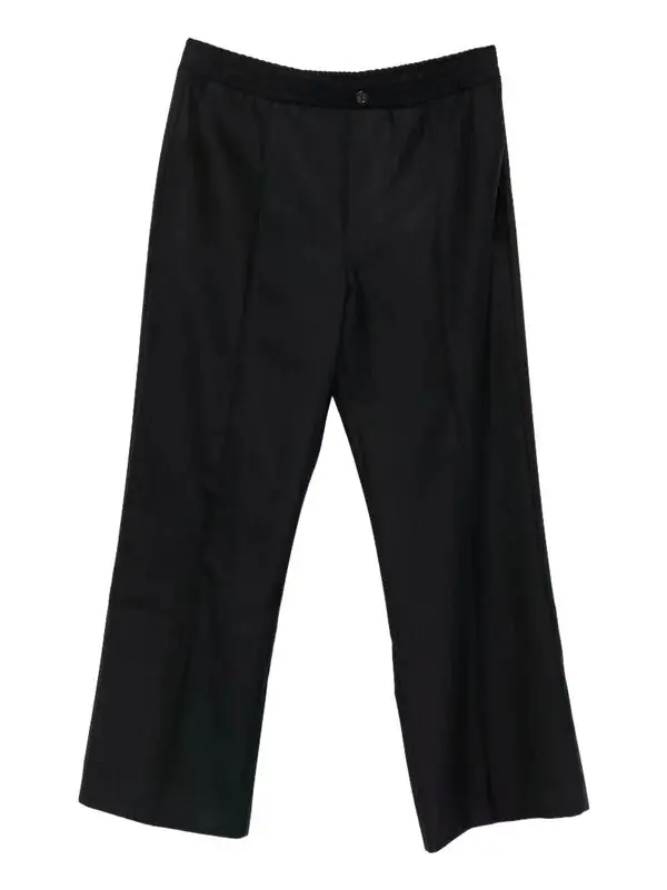 SPINA Pinstripe Wide-leg Trousers - Black
