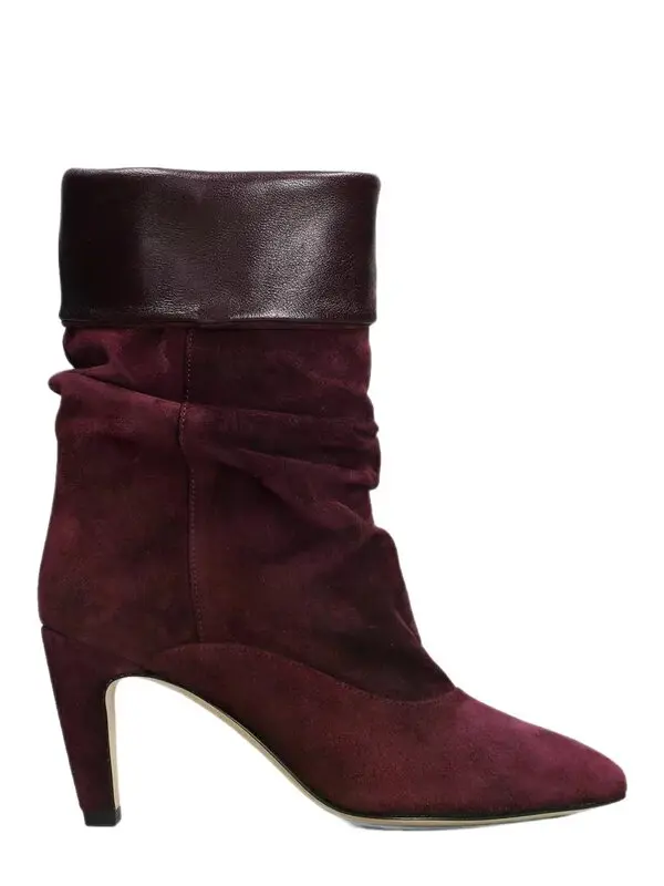 THE SELLER Suede Ankle Boots With Pointed Toe And High Heel - Red