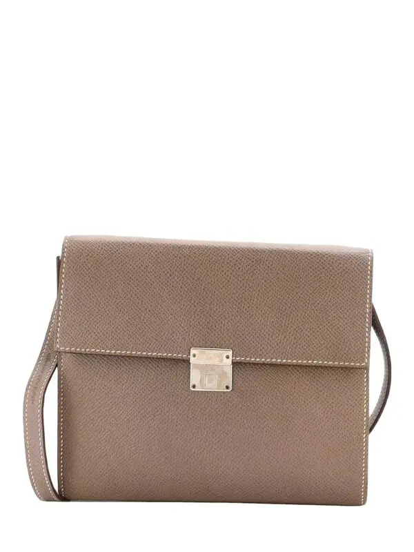Hermès Epsom Leather Wallet On Strap Shoulder Bag - Grey