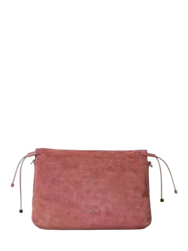 COCCINELLE Small Lidia Logo-embossed Suede Clutch Bag - Pink