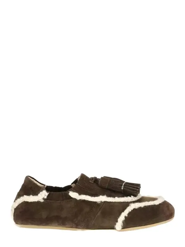 Fratelli Rossetti Tassel Shearling-trim Loafers - Brown