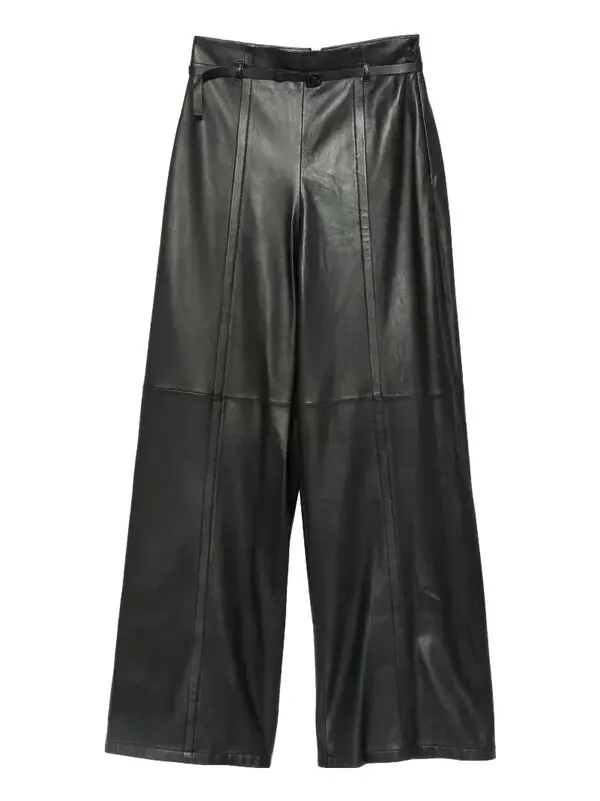 Emporio Armani Belted Panelled Trousers - Black