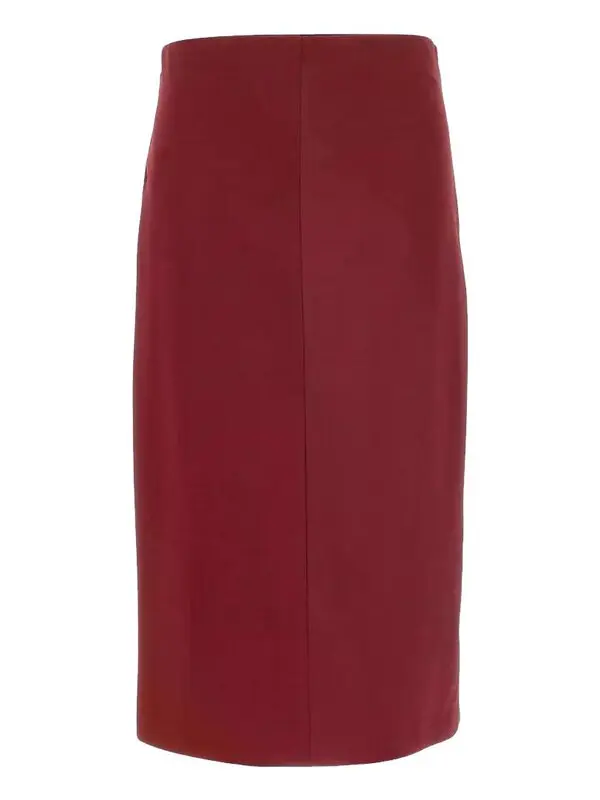 ELENA MIRÒ Midi Skirt With Rear Slit - Red