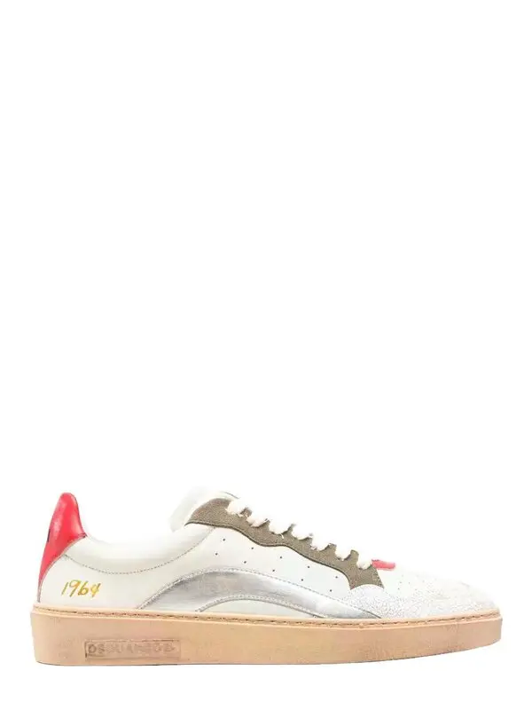 Dsquared2 Cracked Effect Panelled Sneakers - White