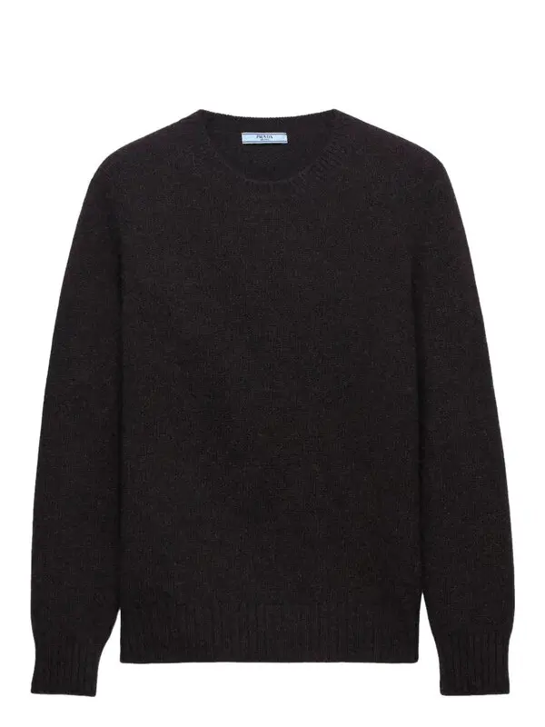 Prada Wool And Cashmere Crew Neck Sweater - Brown