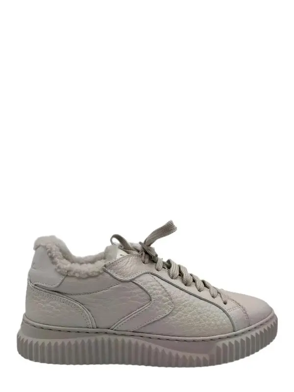 VOILE BLANCHE Lipari Shearling-trim Leather Sneakers - Neutrals