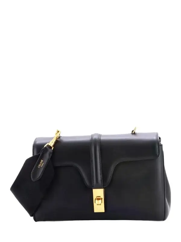 Celine Soft 16 Bag Smooth Calfskin Teen Shoulder Bag - Black