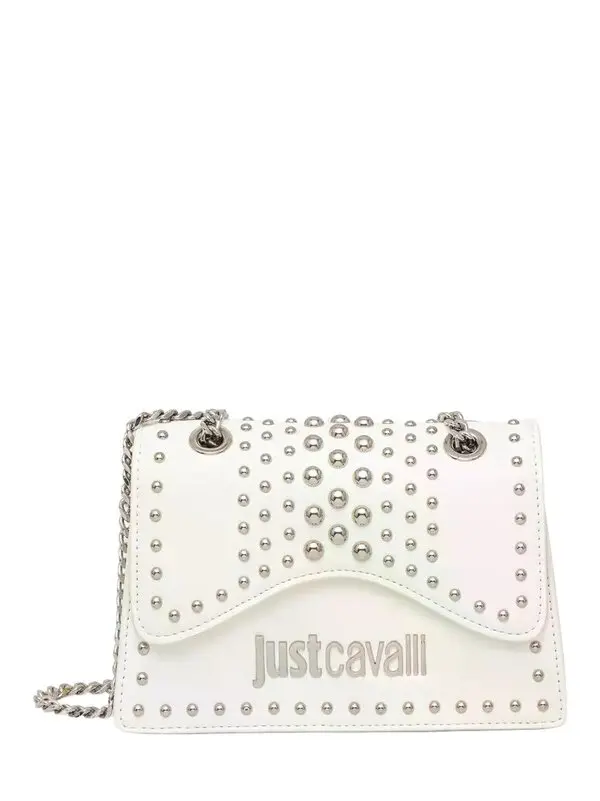 Just Cavalli Stud-embellished Leather Crossbody Bag - White