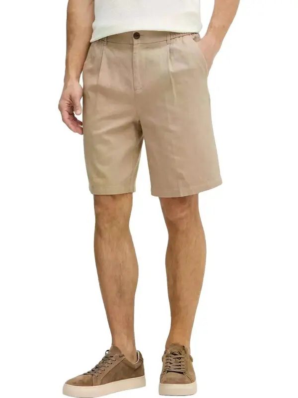 MOS MOSH Pleated Elasticated-waist Shorts - Neutrals