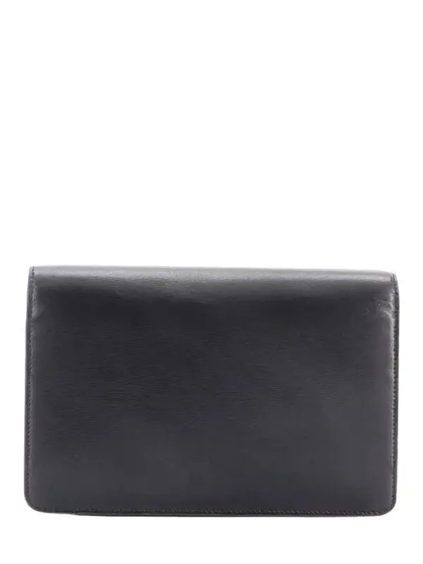 Celine Margo Triomphe Wallet On Chain Leather Crossbody Bag - Black