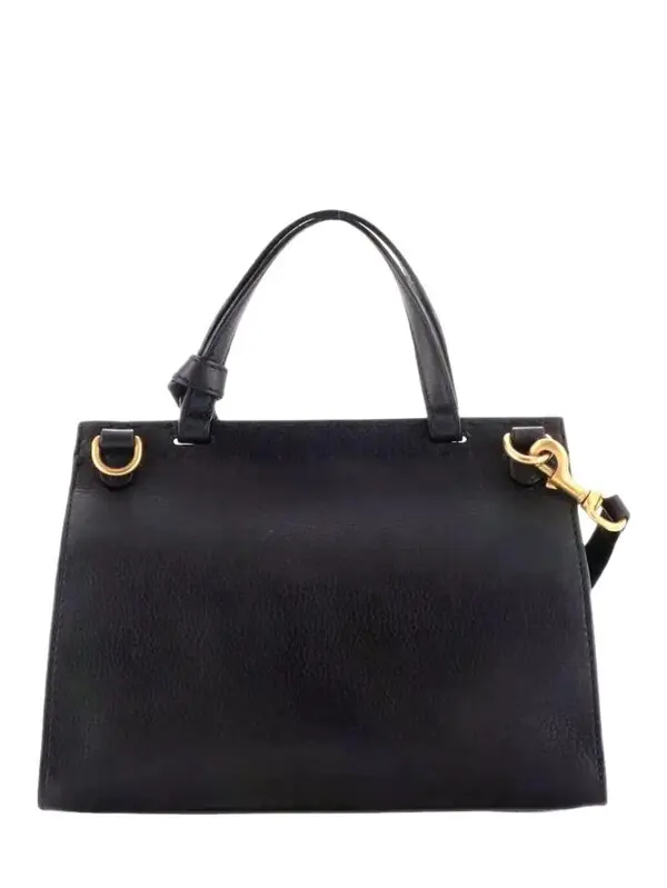 Gucci Gg Marmont Top Handle Bag Leather Mini Satchel - Black