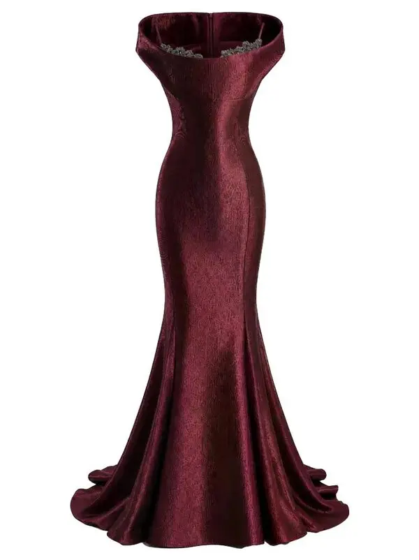 GEMY MAALOUF Sculpted Mermaid Gown - Red