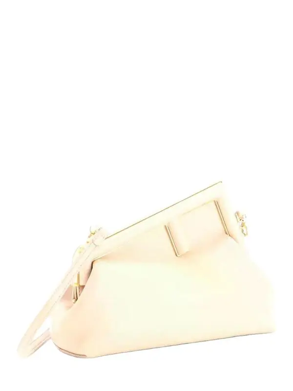 Fendi First Bag Leather Small Clutch Bag - Neutrals