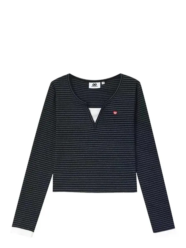 CHOCOOLATE Striped Long-sleeve T-shirt - Black