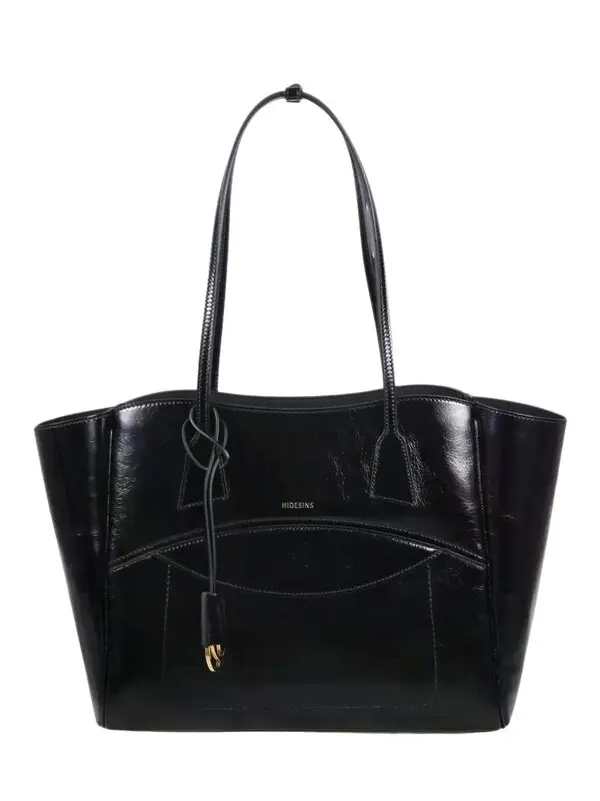 HIDESINS Polished Leather Tote Bag - Black